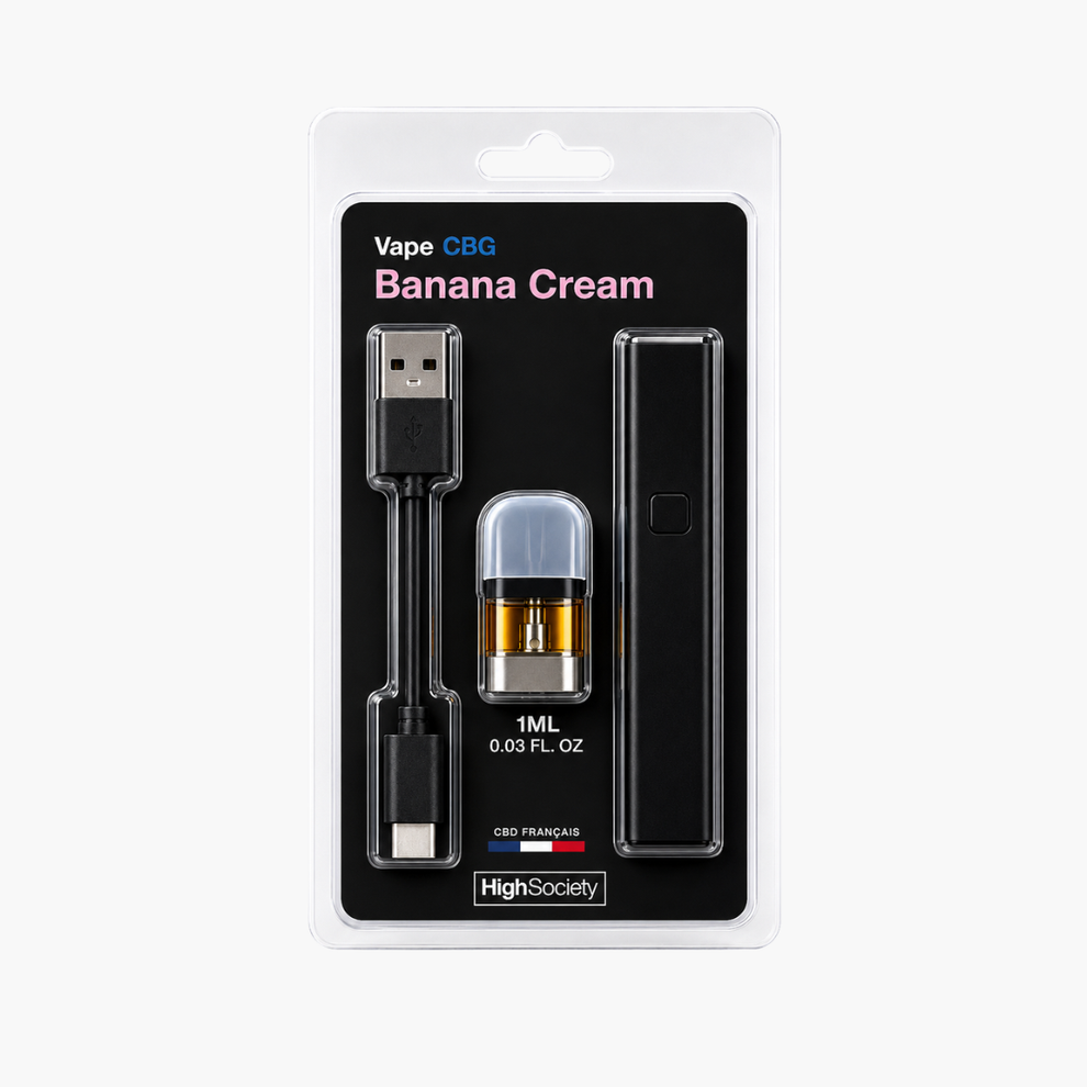 Vape pen CBG Banana Cream – Puff rechargeable High Society
